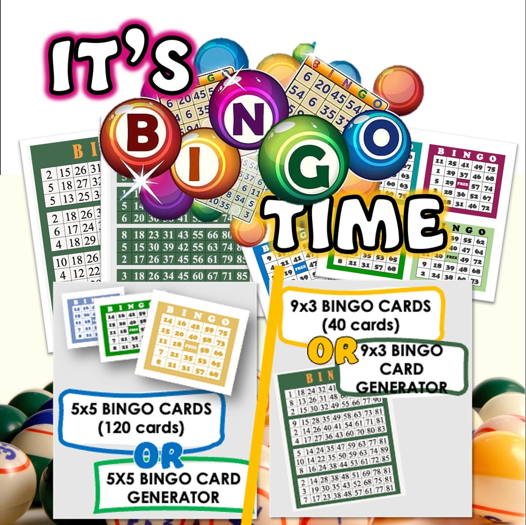 BINGO CARDS BALLS Sizes of 5x5 or 9x3 - Etsy