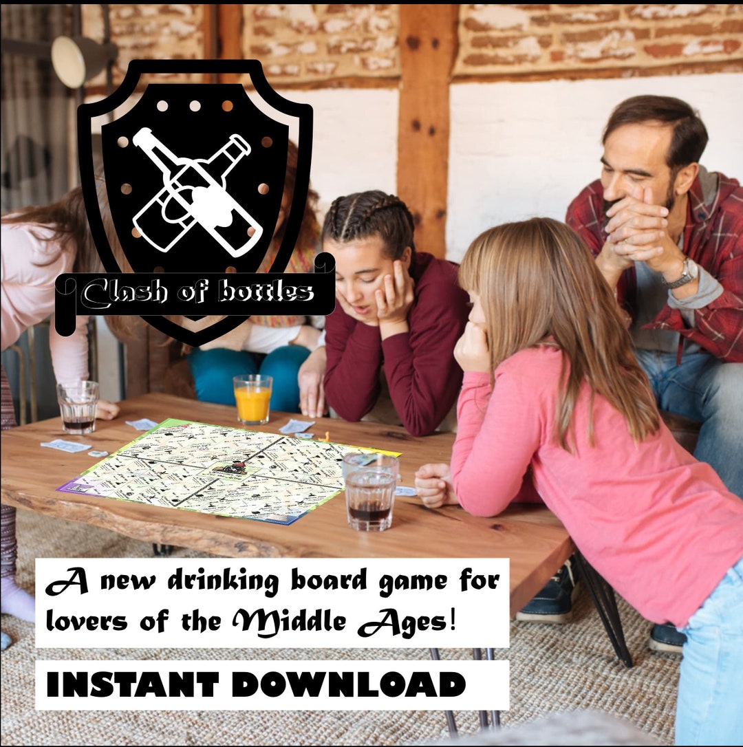 Drinking Printable Drinking Board Game Blackout Drinking Game Clash