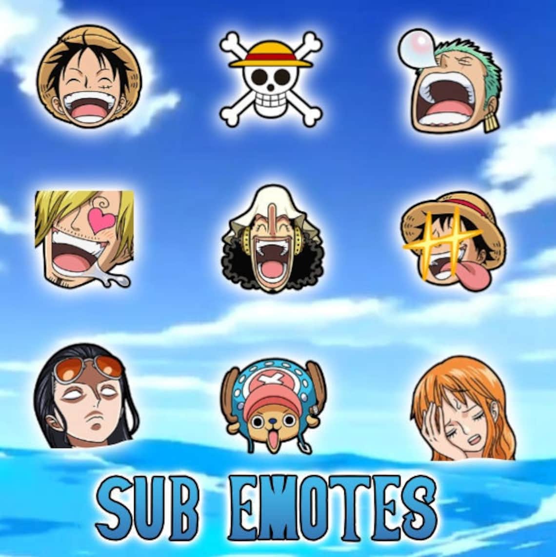 ONE PIECE Emotes Pack (twitch - Youtube - ...) - Etsy