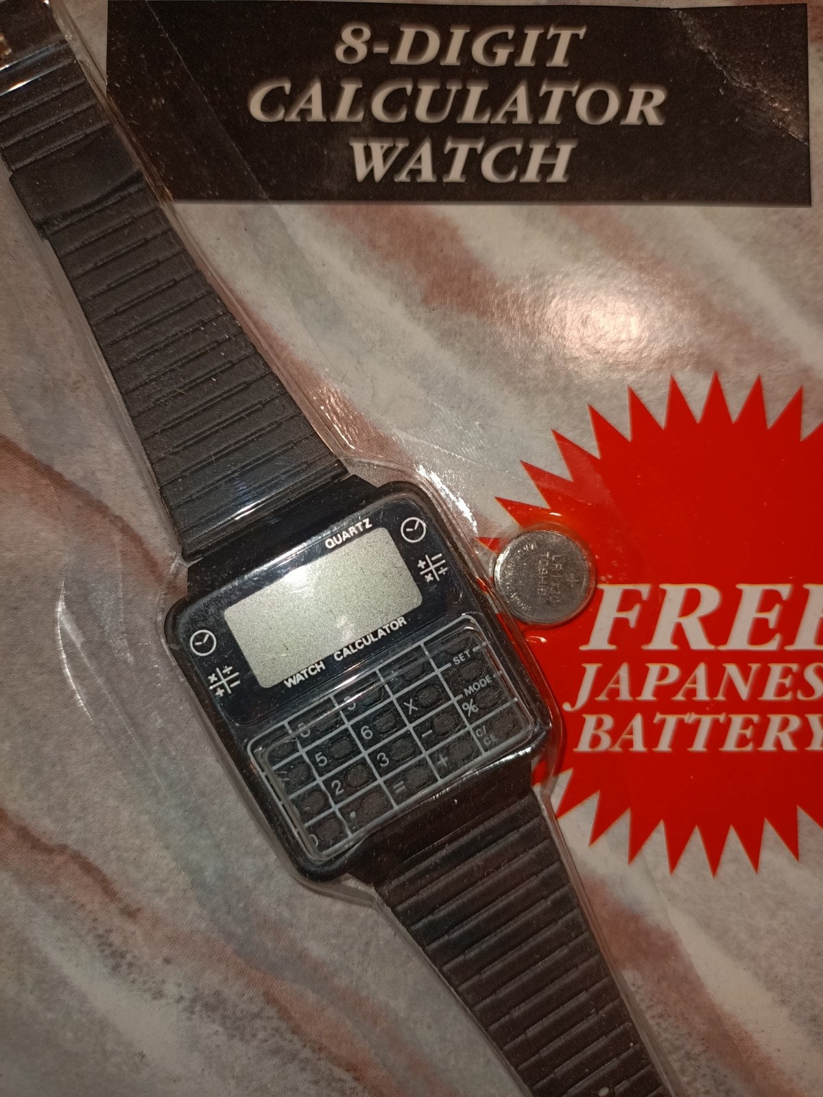 Vintage New Old Stock 1980s Plustron LCD 8 Digit Calculator Watch. - Etsy