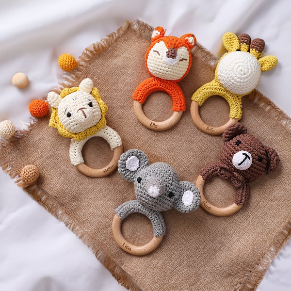 Wooden Baby Rattle - Etsy