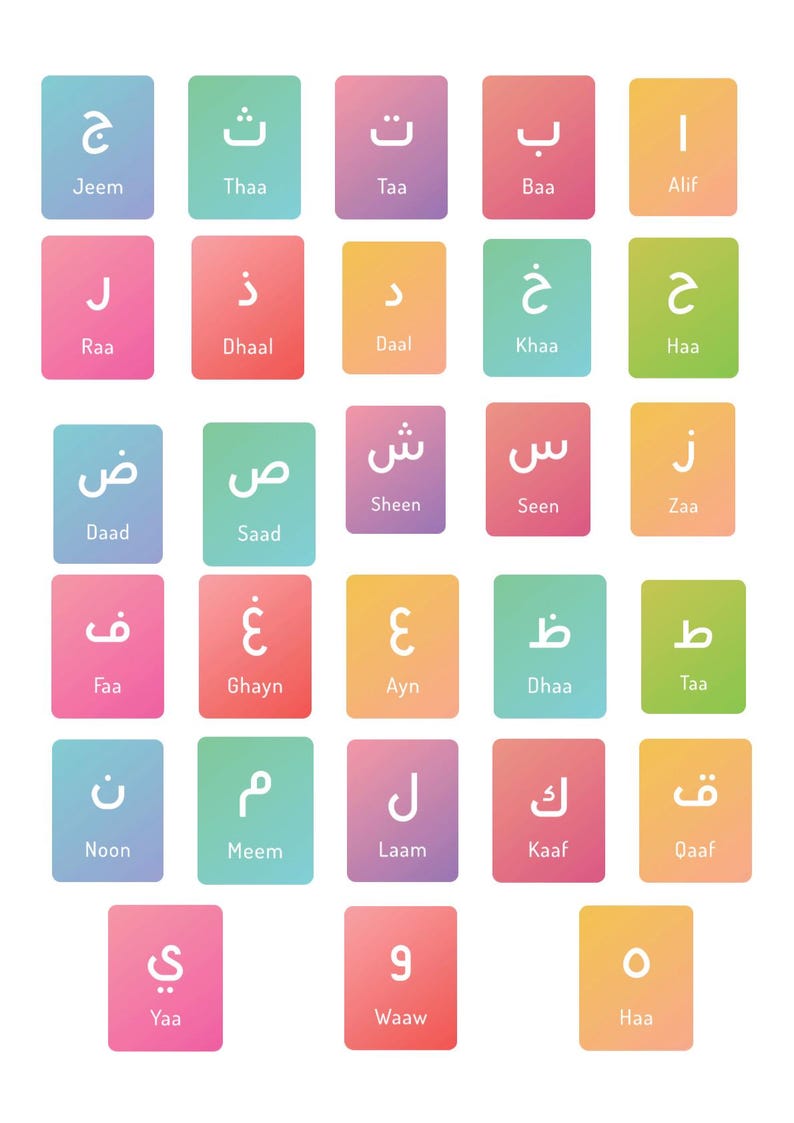 Arabic Alphabet Book: Printable Learning Resource (digital Download) - Etsy