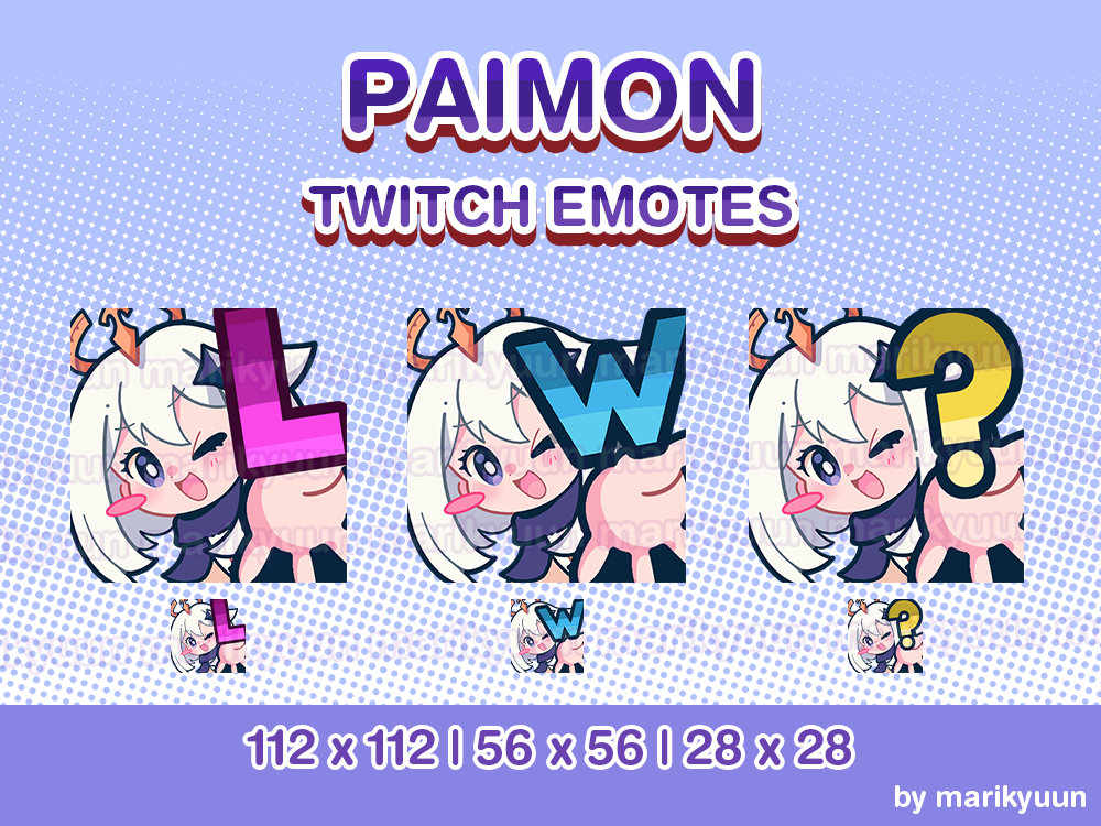 Paimon Genshin Impact Set of 3 Emotes for Streaming on - Etsy