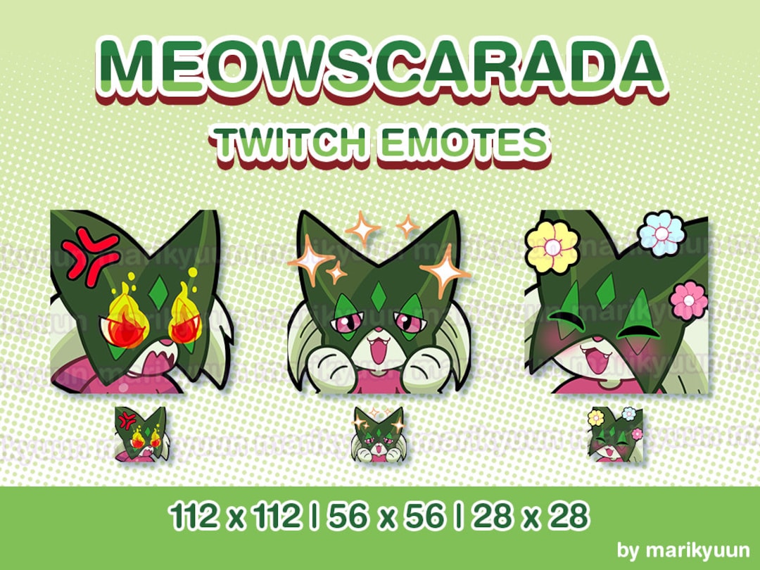 Pokémon Meowscarada - Set of 3 Emotes for Streaming on Twitch, Youtube ...