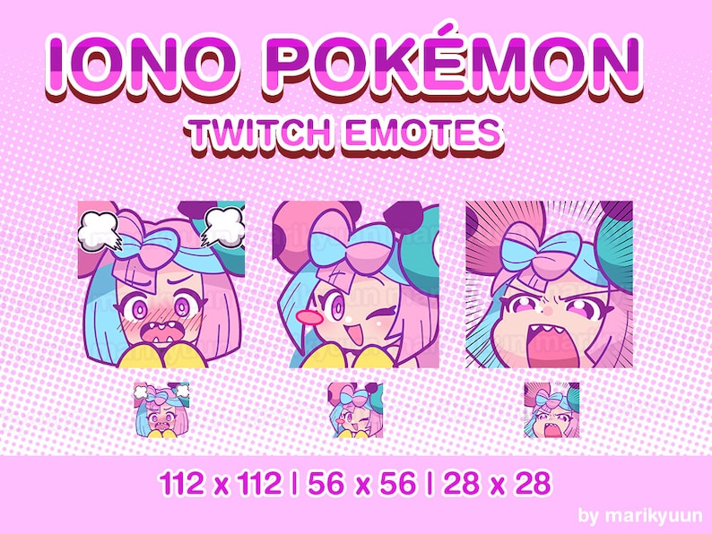 Pokémon Iono Zone - Set of 3 Emotes for Streaming on Twitch, Youtube ...