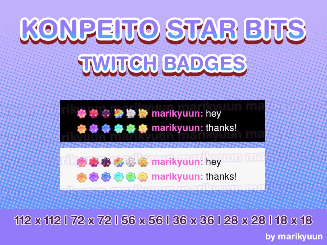 Kawaii Konpeito Star Bits Super Mario Galaxy - Sub & Bit Badges for ...