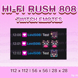 Hi-fi Rush 808 Cat - Set of 3 Emotes for Streaming on Twitch, Youtube ...