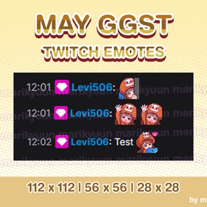 Guilty Gear Strive May - Set of 3 Emotes for Streaming on Twitch ...