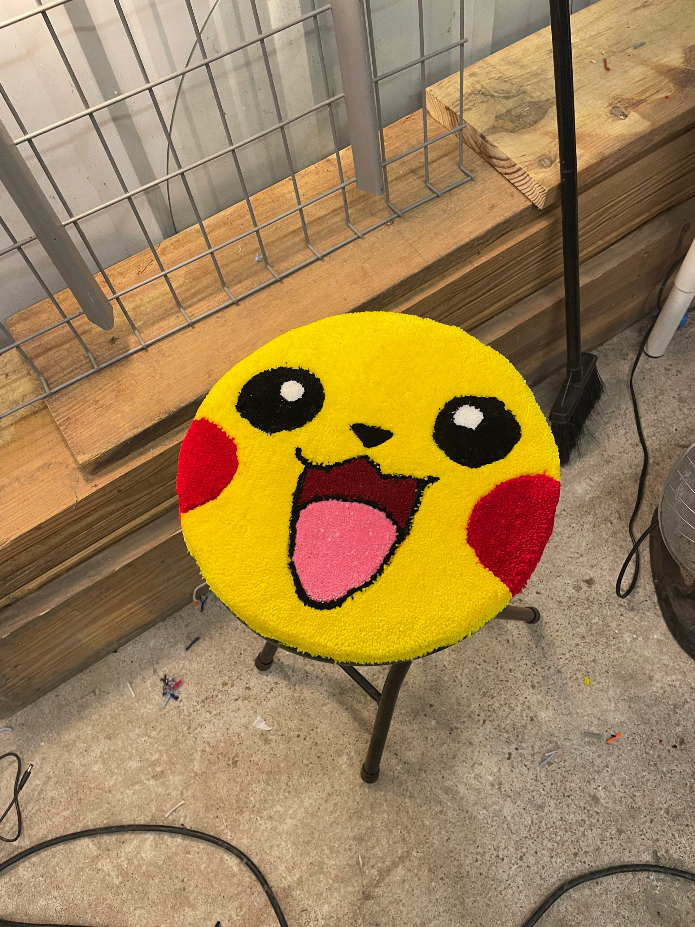 Rug Padded Pikachu Stool - Etsy