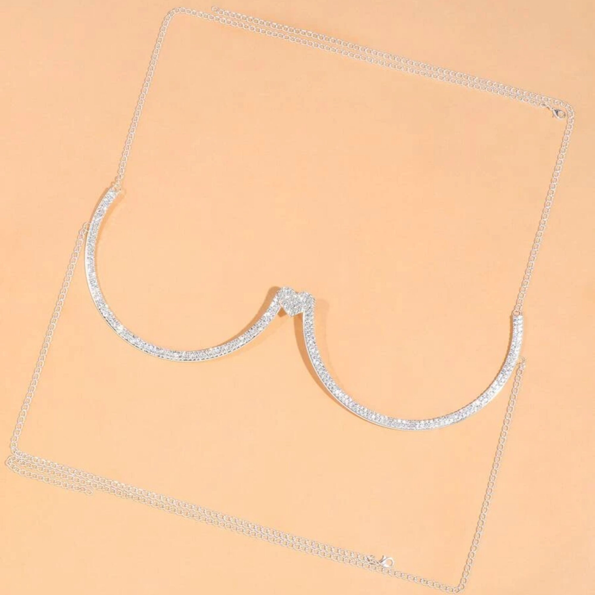 Rhinestone Decor Chest Brace I Chest Jewelry I Body Accessories I Chest ...