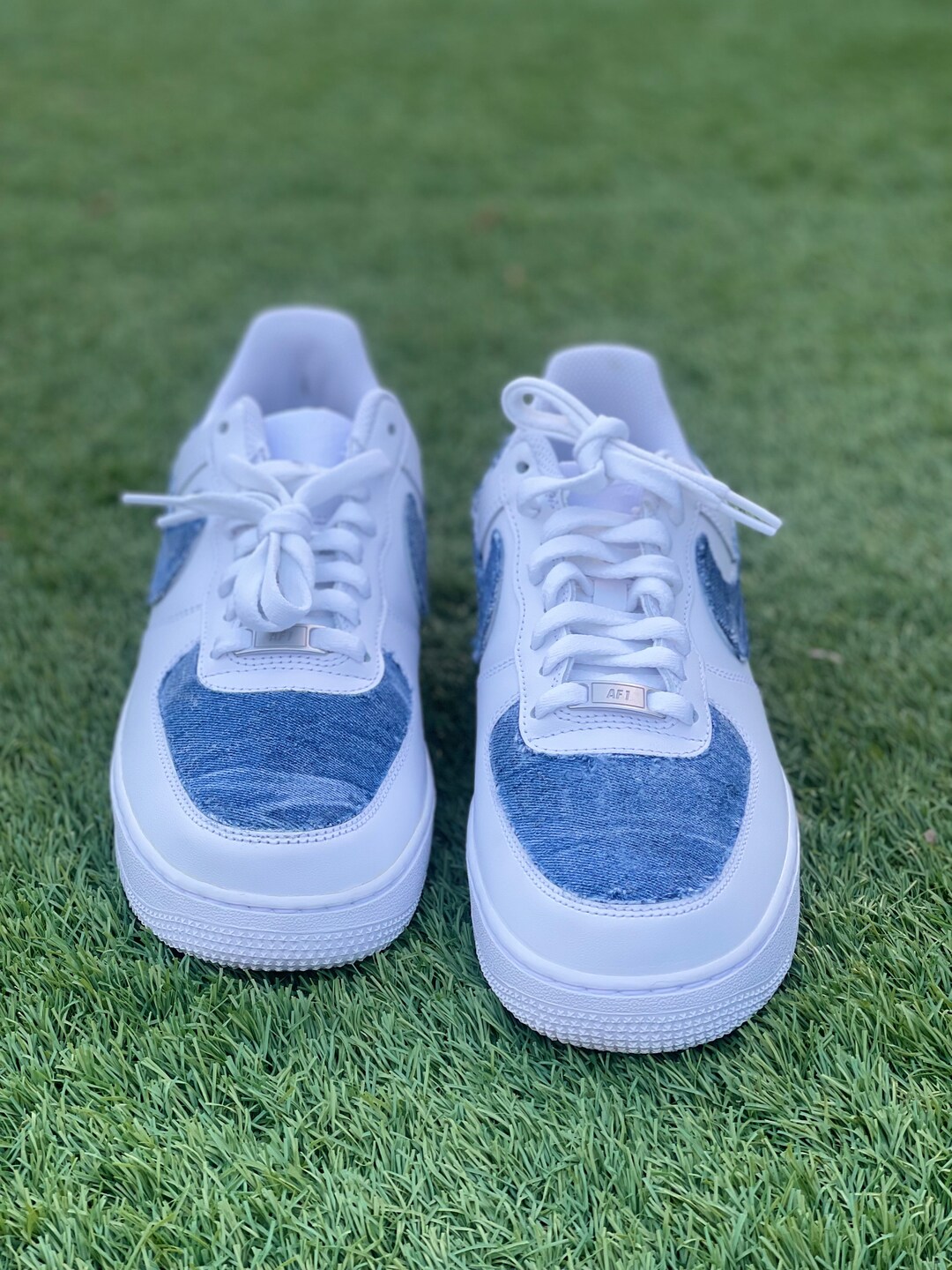 Custom 'denim' Nike Air Force 1’s - Etsy