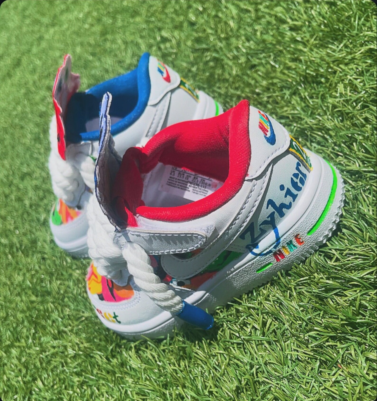 Sesame Street Style Toddlers/kids Custom Air Force 1s With Elmo ...