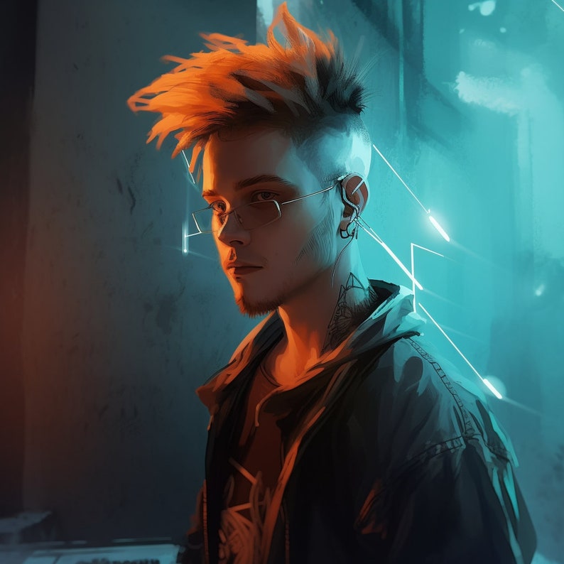 Custom Cyberpunk Character Illustrations Personalized - Etsy