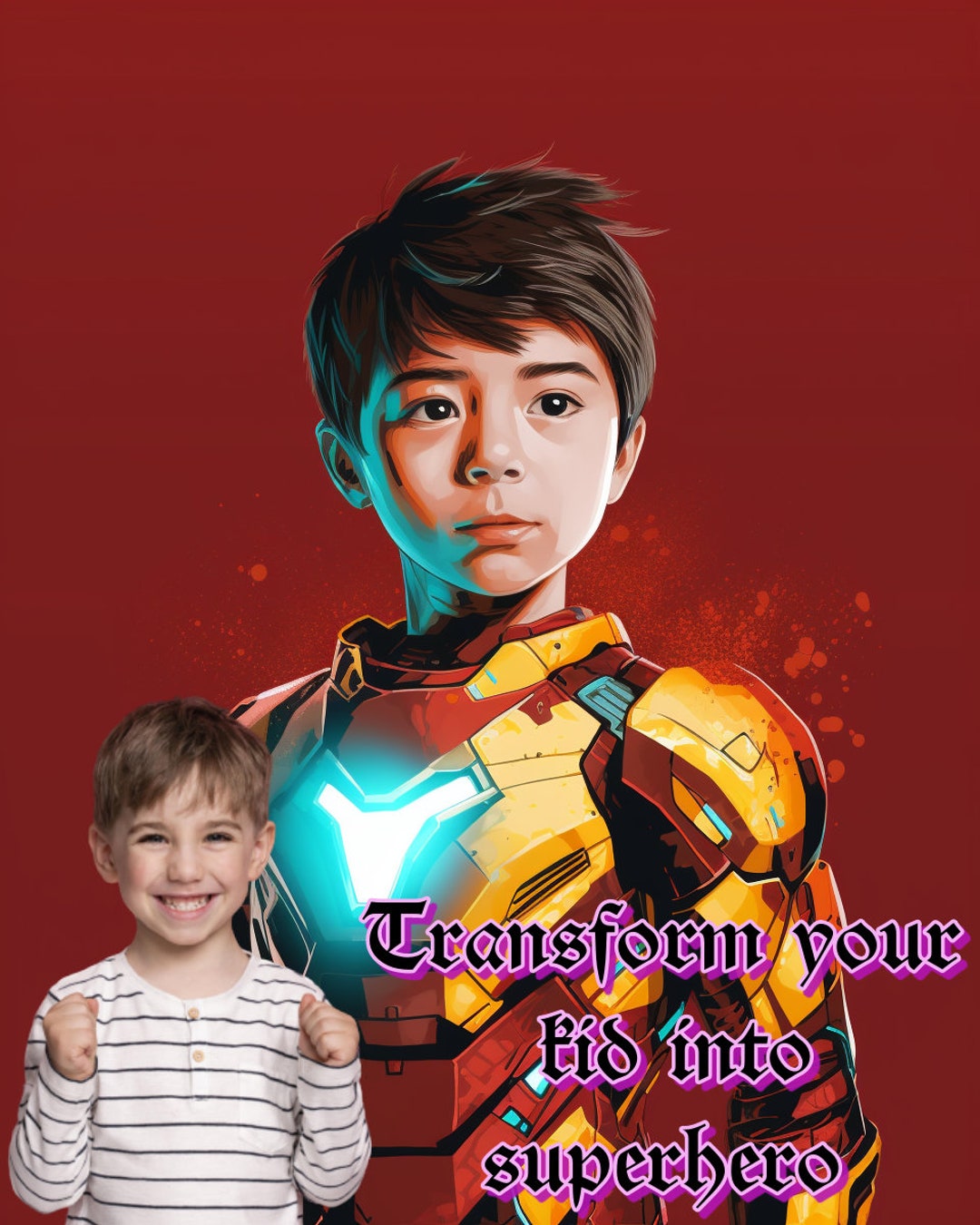 Custom Superhero Illustration for Kids Personalized Digital Artwork ...