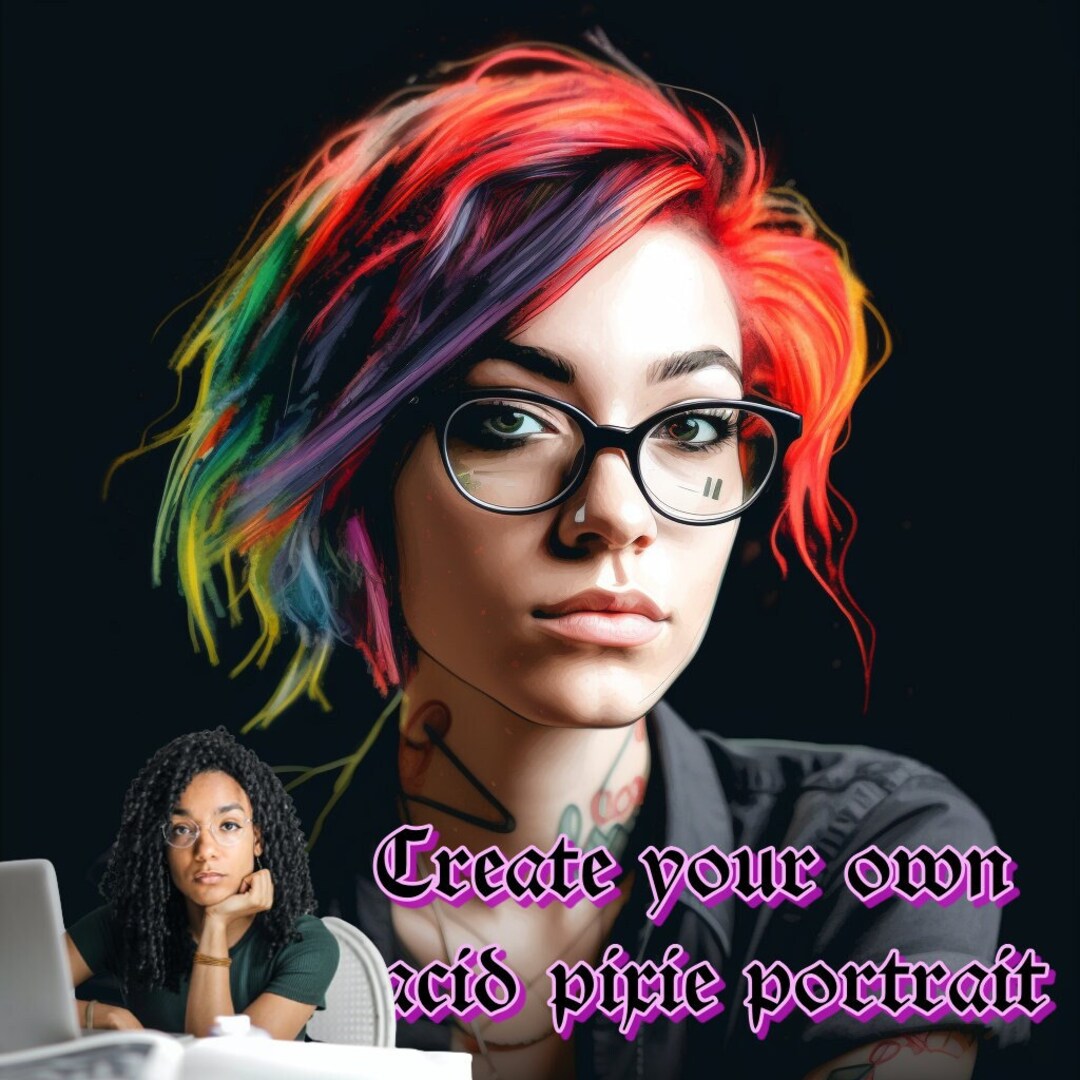 Custom Acid Pixie Illustrations for Women Psychedelic Digital Portraits ...