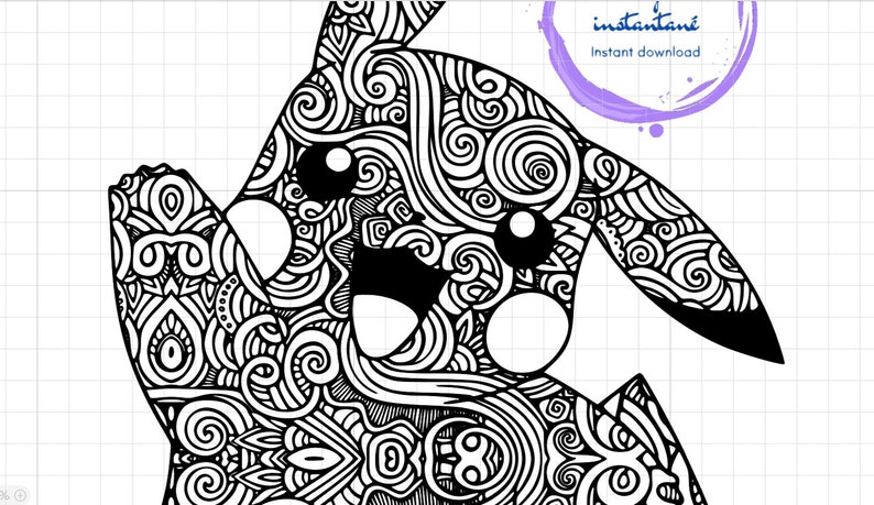 POKEMON Pikachu Mandala Svg, Cricut, Digital Vector Cut File, Svg, Png ...