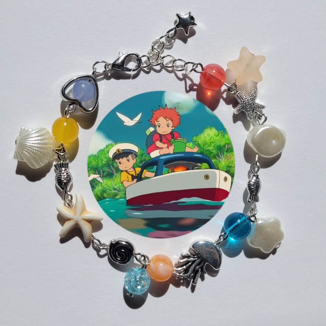 Studio Ghibli, Ponyo INSPIRED, Beaded Charm Bracelet - Etsy UK
