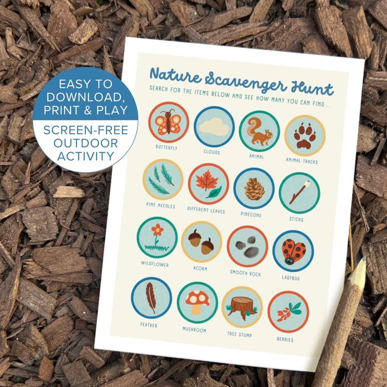 Outdoor Nature Scavenger Hunt | Printable Treasure Hunt for Kids ...