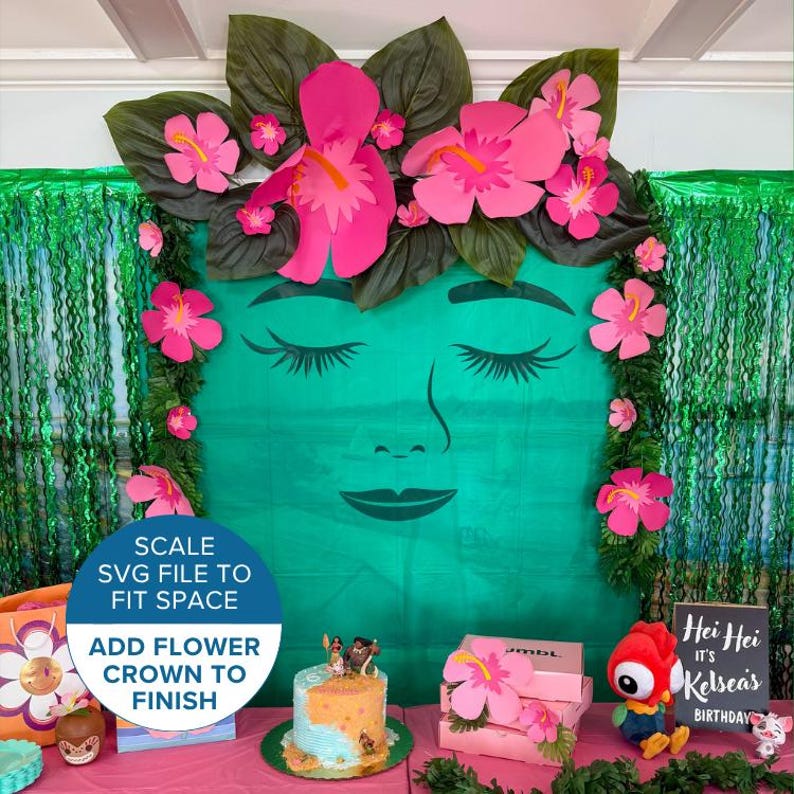 DIY Moana Inspired Heart of Te Fiti Birthday Party Backdrop ...