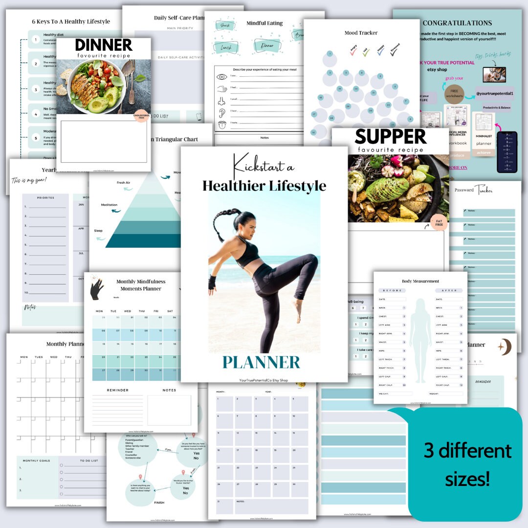 Healthy Lifestyle Planner Healthy Starter Kit Sleep Tracker - Etsy