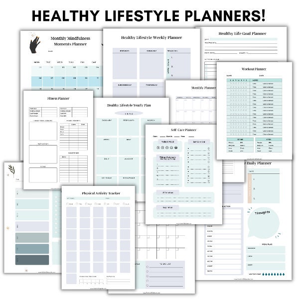 Healthy Lifestyle Planner Healthy Starter Kit Sleep Tracker - Etsy