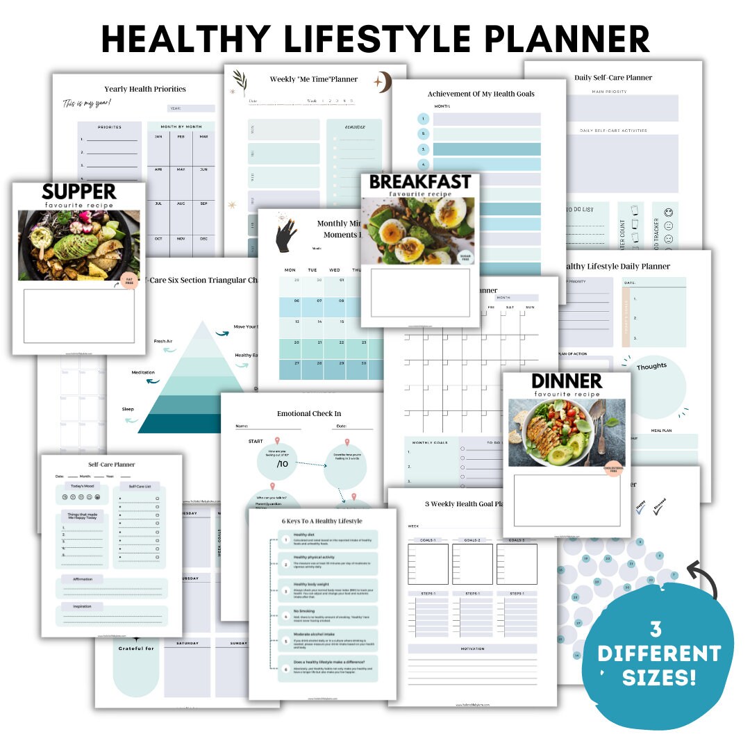 Healthy Lifestyle Planner Healthy Starter Kit Sleep Tracker - Etsy