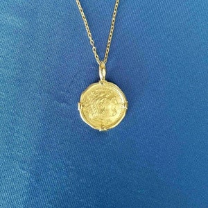 Two Sides Alexander the Great Necklace, 14K Solid Gold Alexander the ...