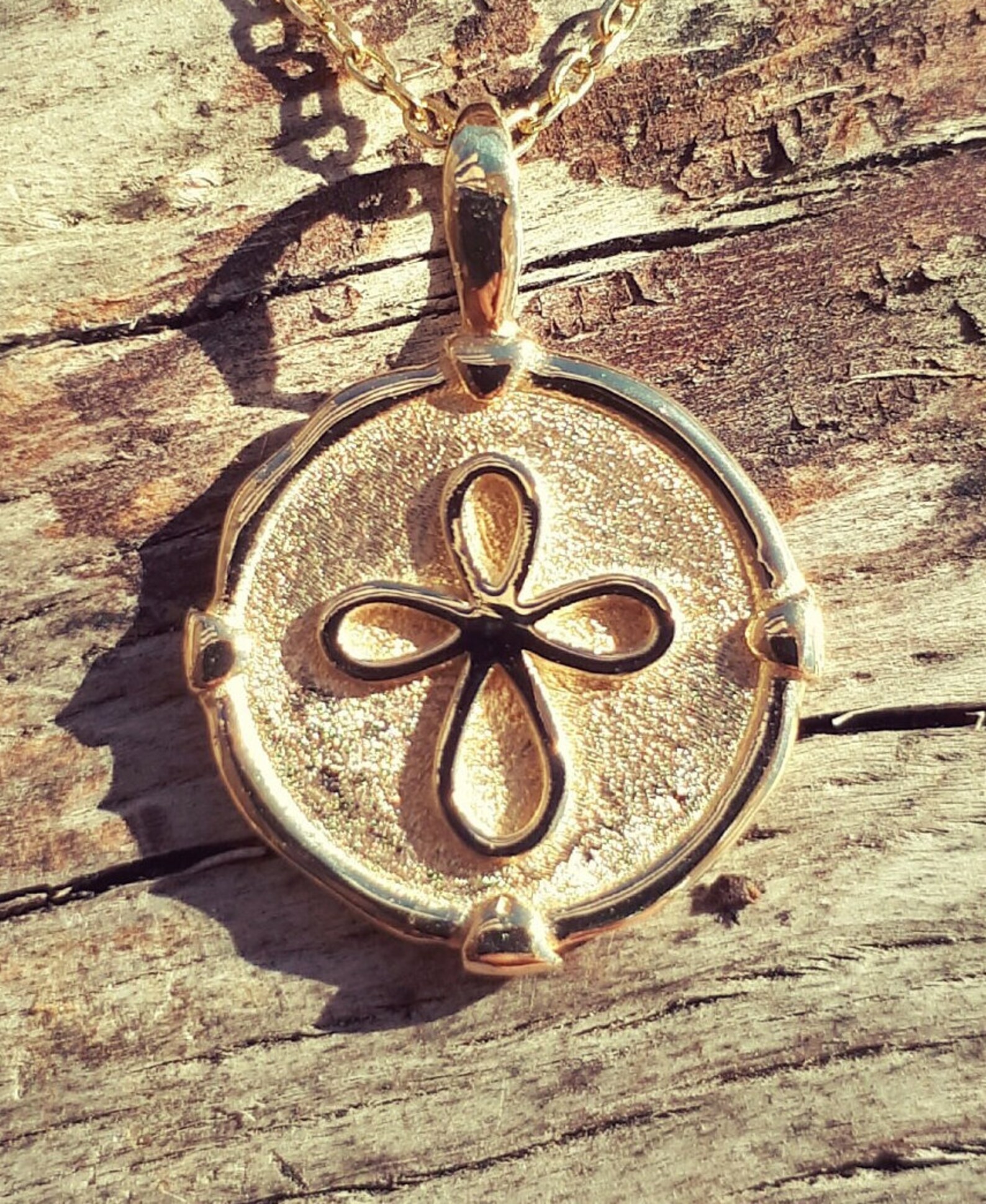 Solid Gold Cross 14K, Coin Necklace, Handmade Cross Gift, Coin Handmade ...
