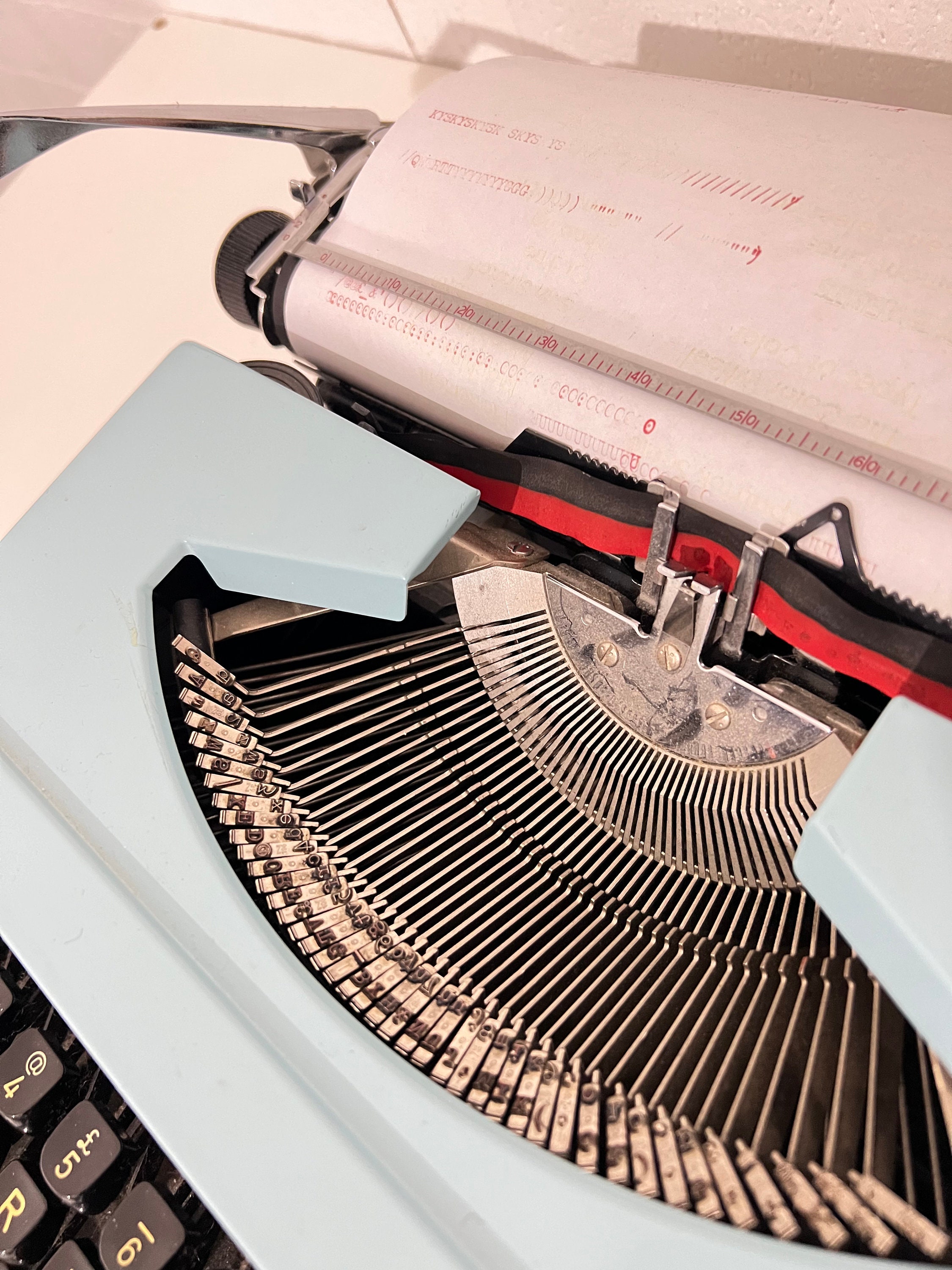 Vintage Blue Typewriter, Silver-reed Typewriter - Etsy