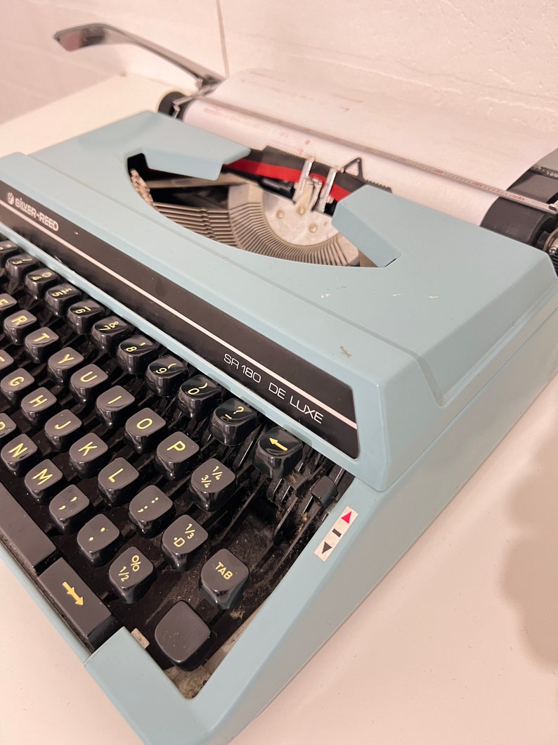 Vintage Blue Typewriter Silver-reed Typewriter - Etsy