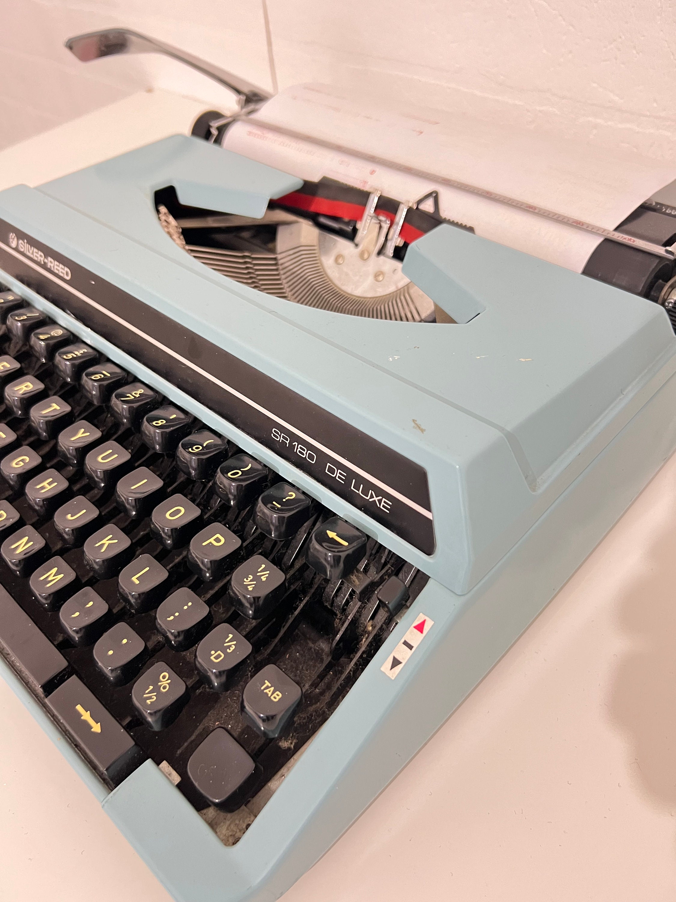 Vintage Blue Typewriter, Silver-reed Typewriter - Etsy