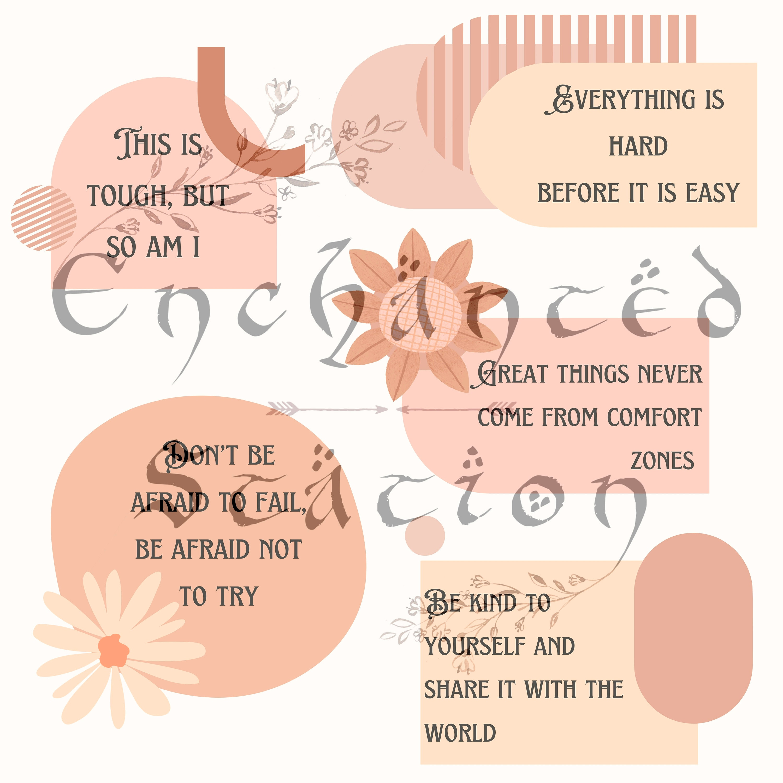 Inspirational Boho Quotes Design Bundle, Motivational Mental Health ...