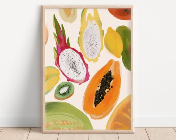 Tropical Fruits Print Fruit Art Print Food Print Still - Etsy