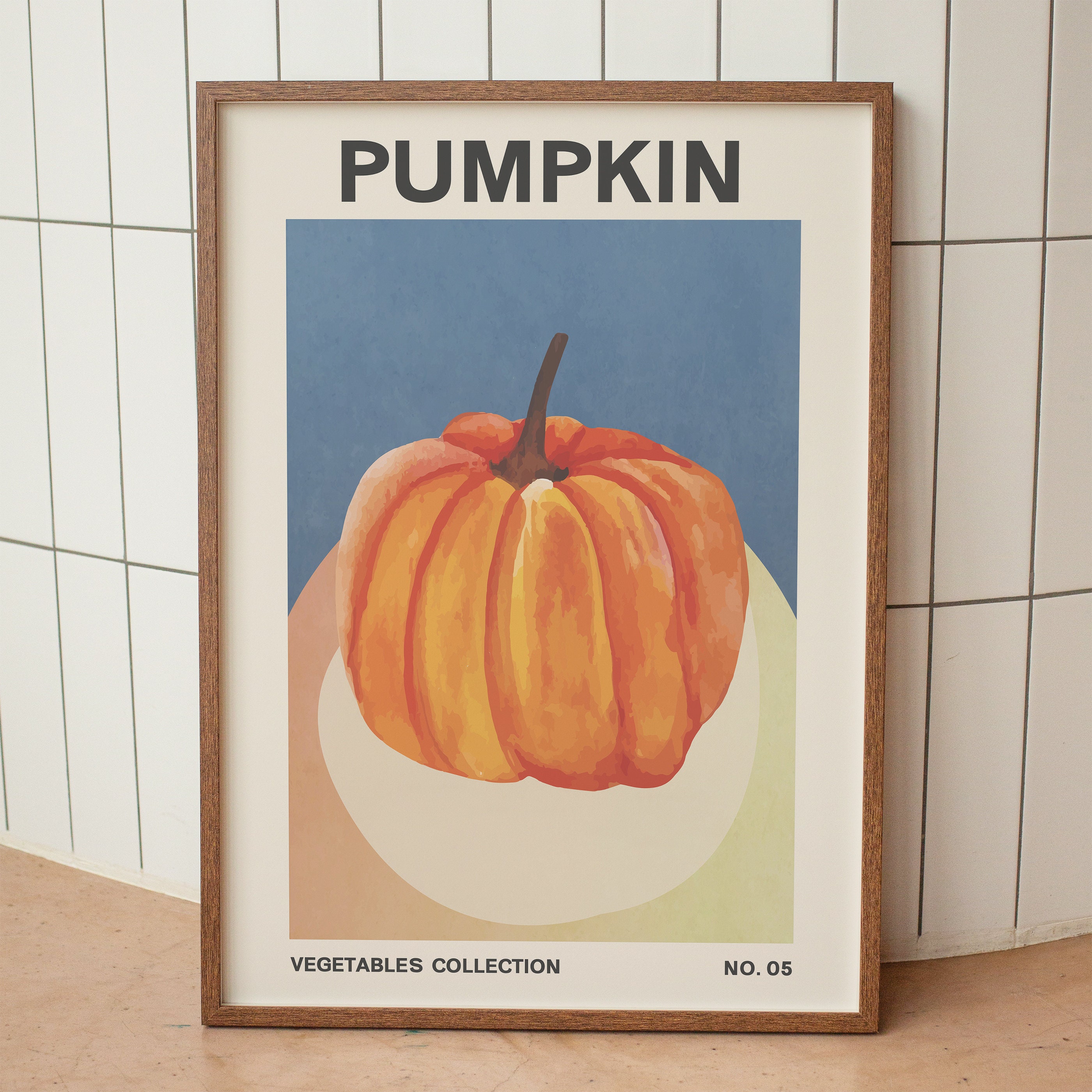 Retro Pumpkin Poster, Kitchen Printable, Pumpkin Poster, Midcentury ...