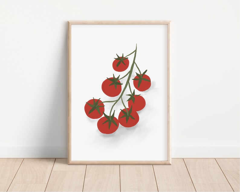 Tomato Wall Art, Food Poster, Tomato Print, Tomato Poster, Kitchen ...