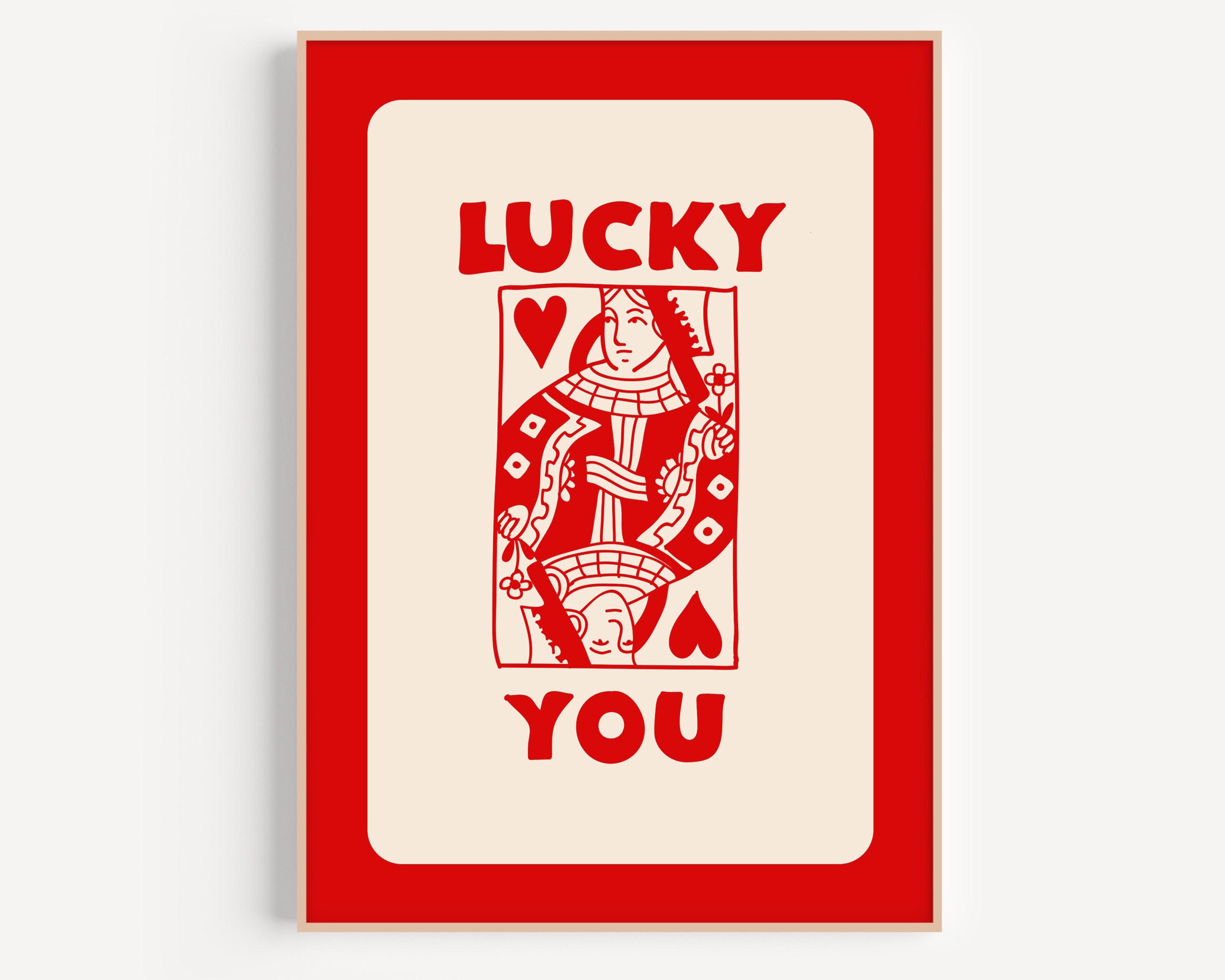 Lucky You Printable Poster, Retro Typography Print, Queen Art Print ...
