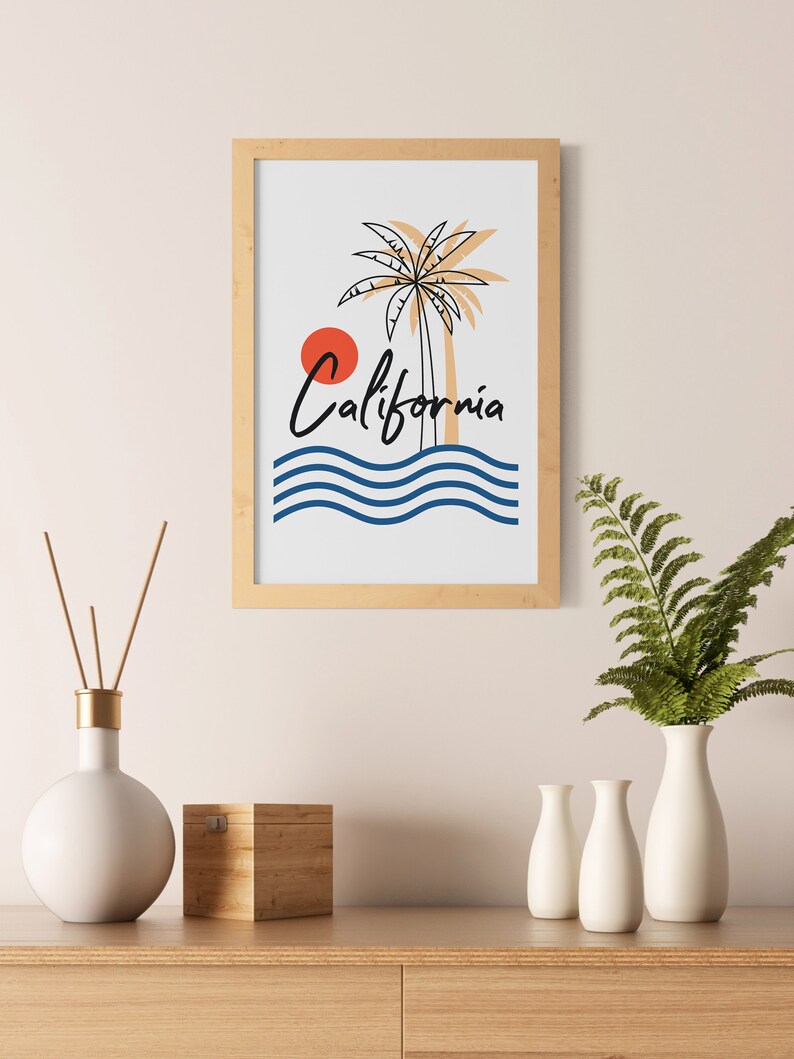 California Travel Poster, California Wall Art, Mid Century Poster ...