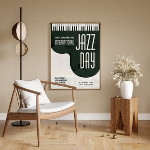 Jazz Poster, Jazz Festival Printable Wall Art, Digital Download Poster ...