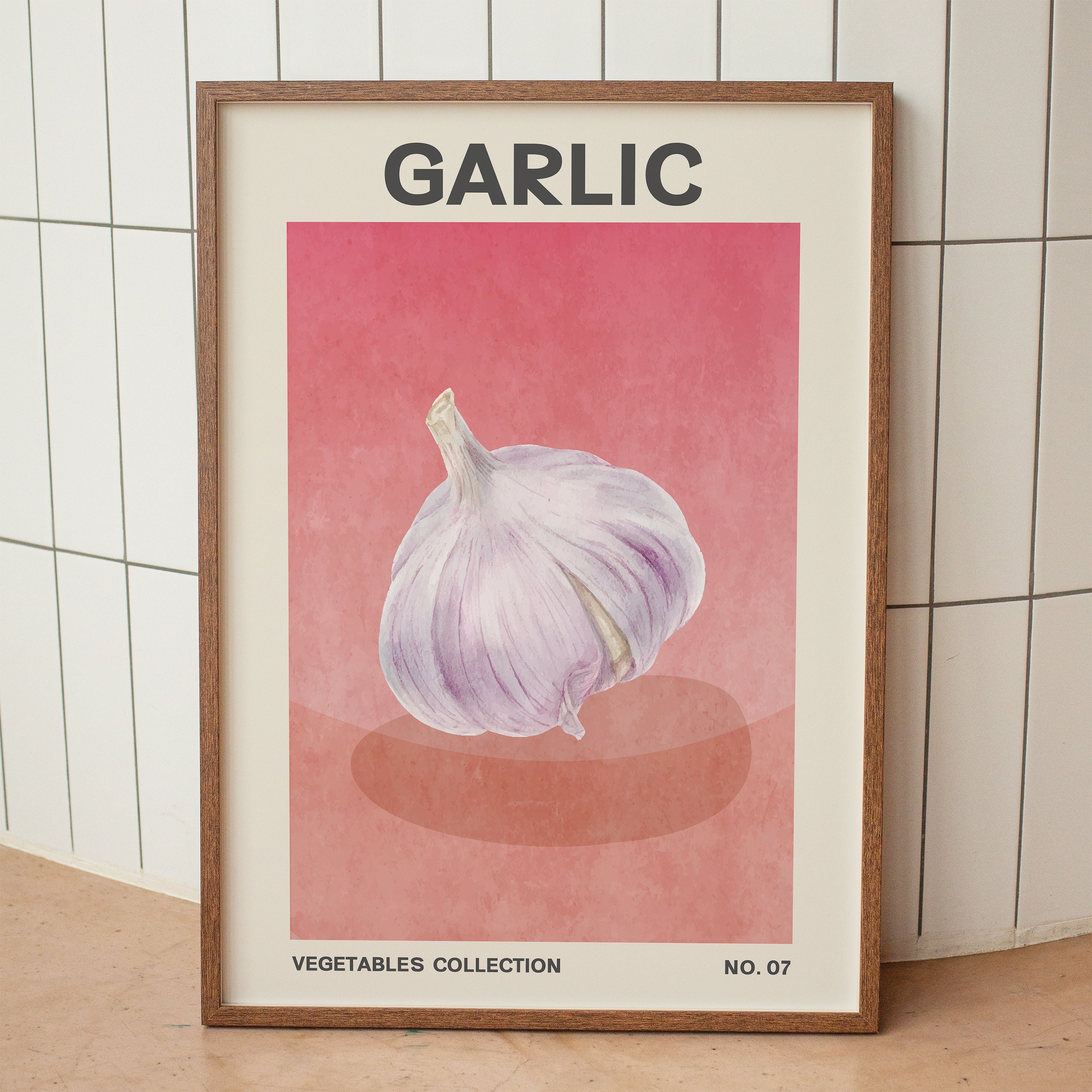 Retro Garlic Poster, Food Wall Art, Food Poster, Garlic Print, Kitchen ...