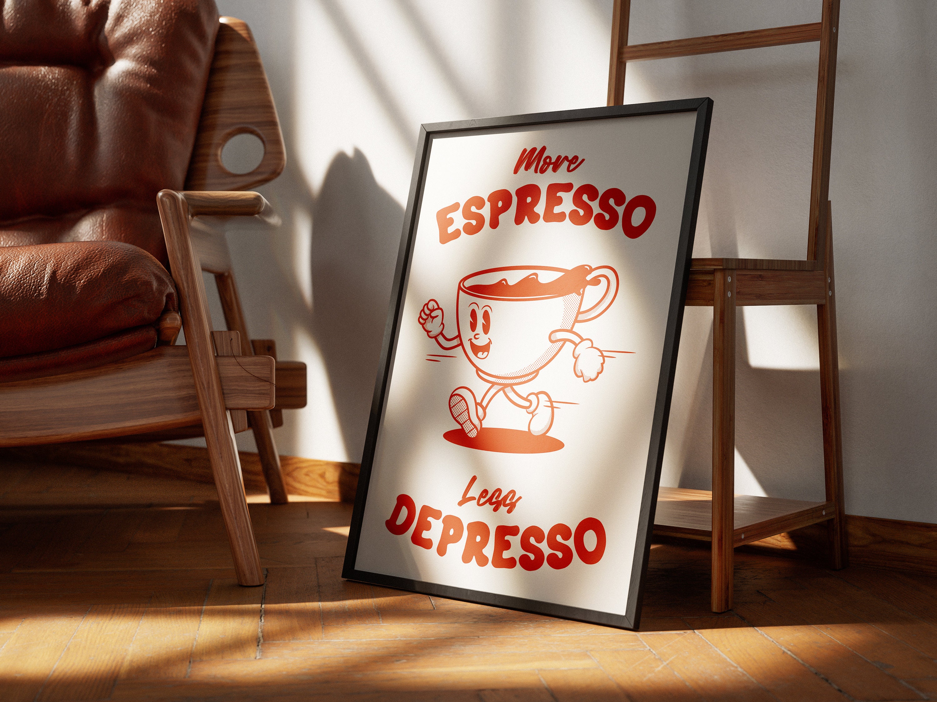 More Espresso Less Depresso Poster Coffee Print Kicthen - Etsy