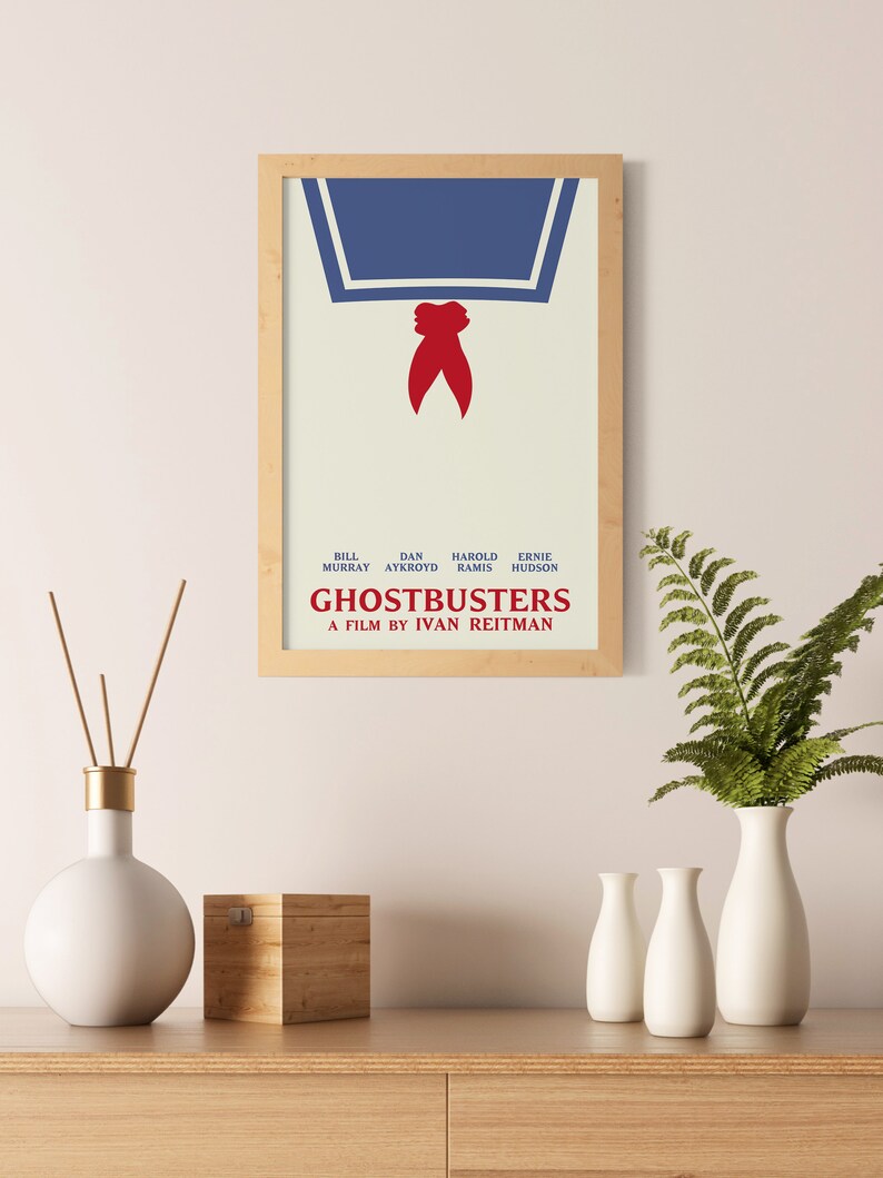 Ghostbusters Movie Poster, 80s Movie Poster, Ecto-1 Poster, Retro Movie ...