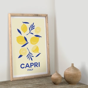 Capri Travel Poster Print, Lemon Print Wall Art, Summer Print, Dolce ...