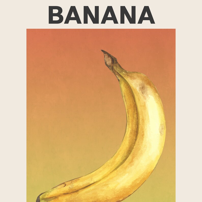 Banana Print Kitchen Print Fruit Wall Art Fruit Poster - Etsy