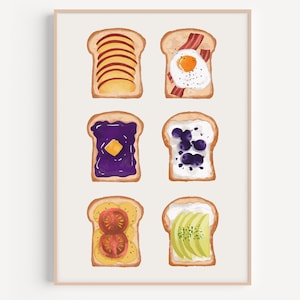 Toast Poster, Kitchen Print, Funny Poster, French Toast Print, Food Art ...