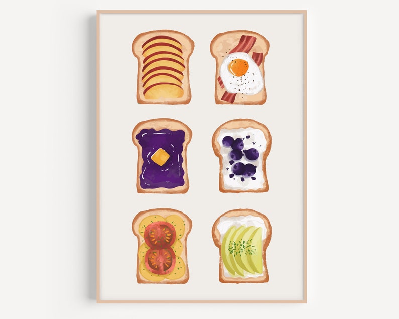 Toast Poster, Kitchen Print, Funny Poster, French Toast Print, Food Art ...