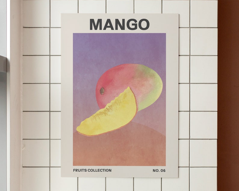 Mango Print, Kitchen Print, Fruit Wall Art, Fruit Poster, Kitchen Wall ...