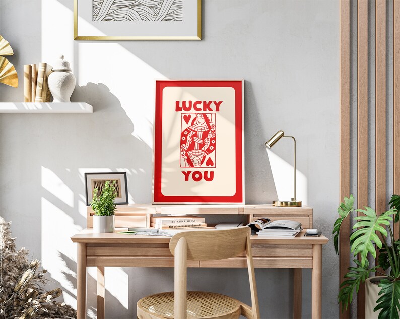 Lucky You Printable Poster, Retro Typography Print, Queen Art Print ...
