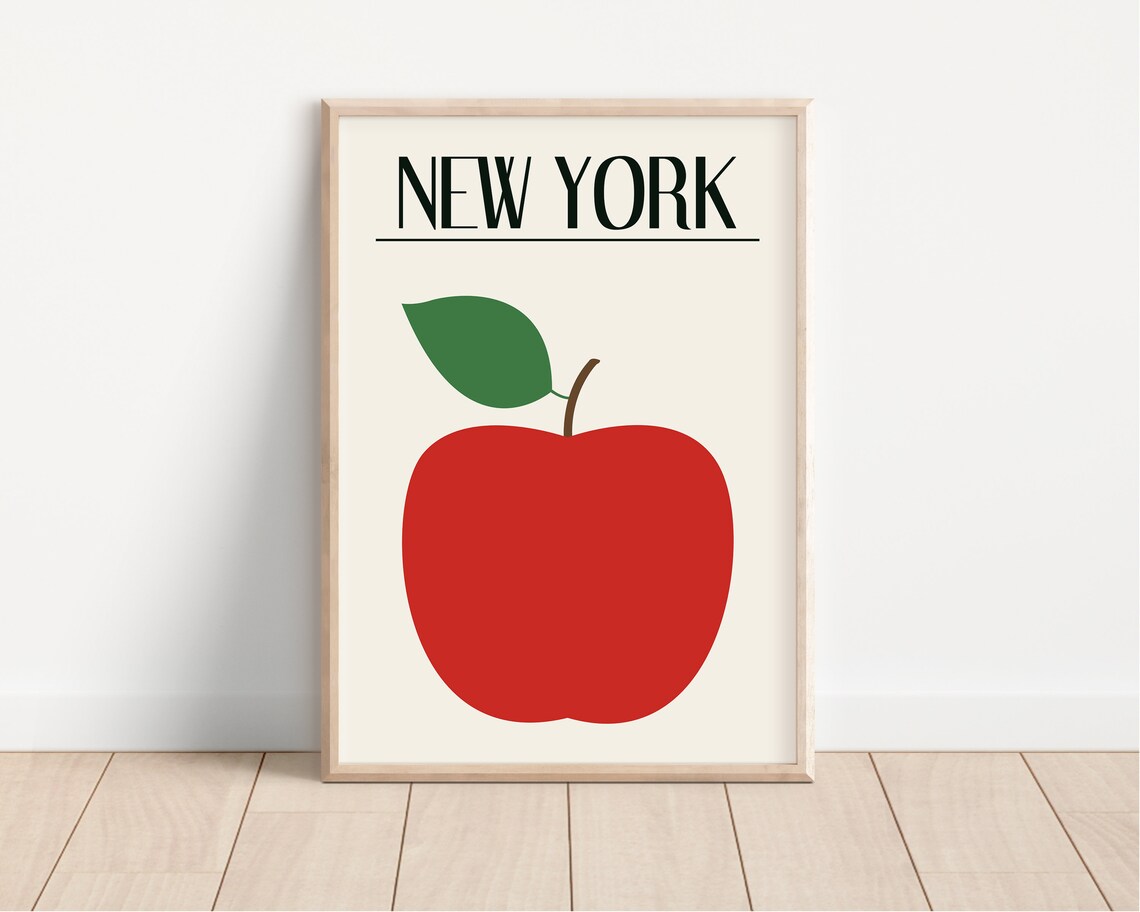 New York City Travel Print, New York Poster Art, Big Apple Poster, Ny ...
