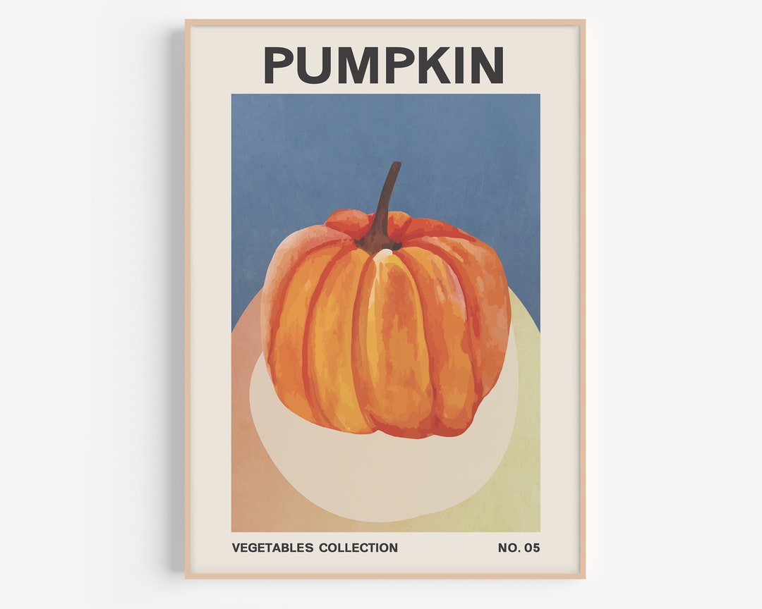 Retro Pumpkin Poster, Kitchen Printable, Pumpkin Poster, Midcentury ...