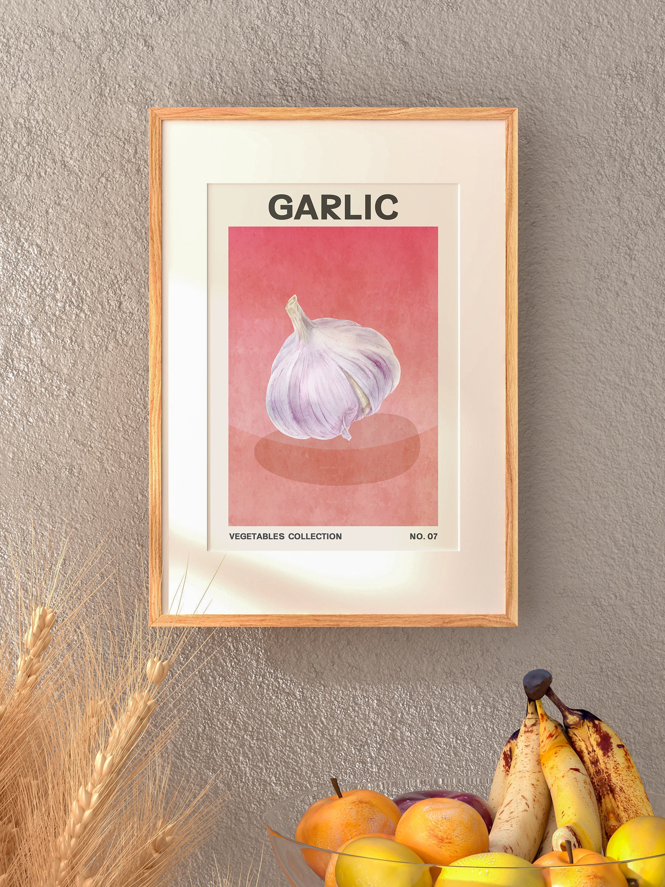 Retro Garlic Poster, Food Wall Art, Food Poster, Garlic Print, Kitchen ...